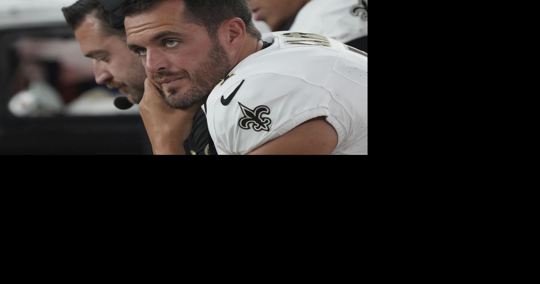 Saints' Derek Carr shares 'old man moment' with Jake Haener | Saints ...