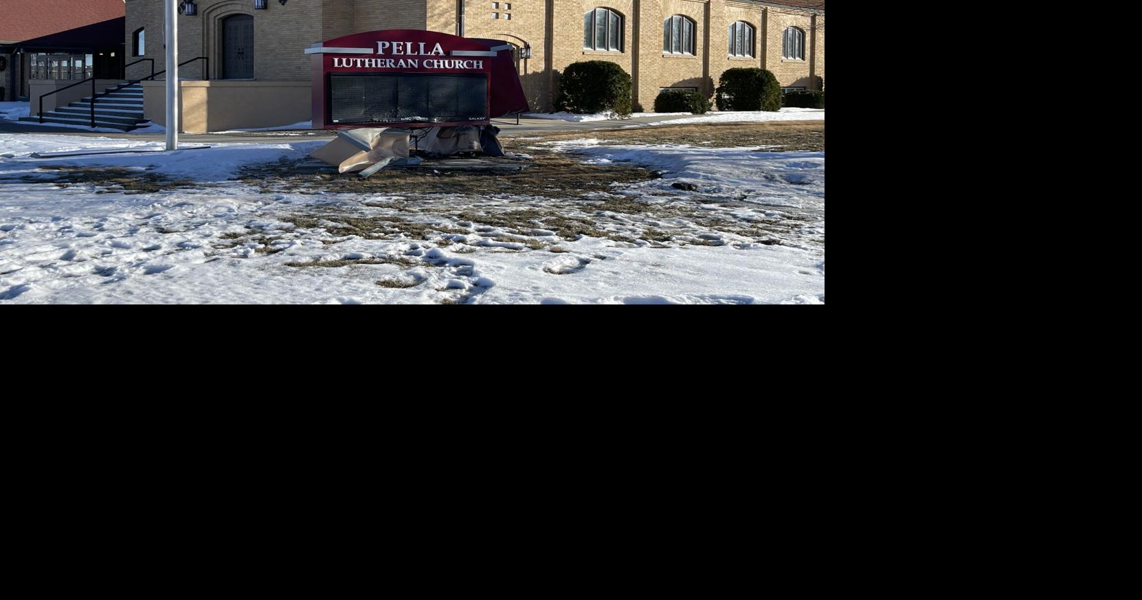 Pella Lutheran Church sign hit by car | Police Courts | sidneyherald.com
