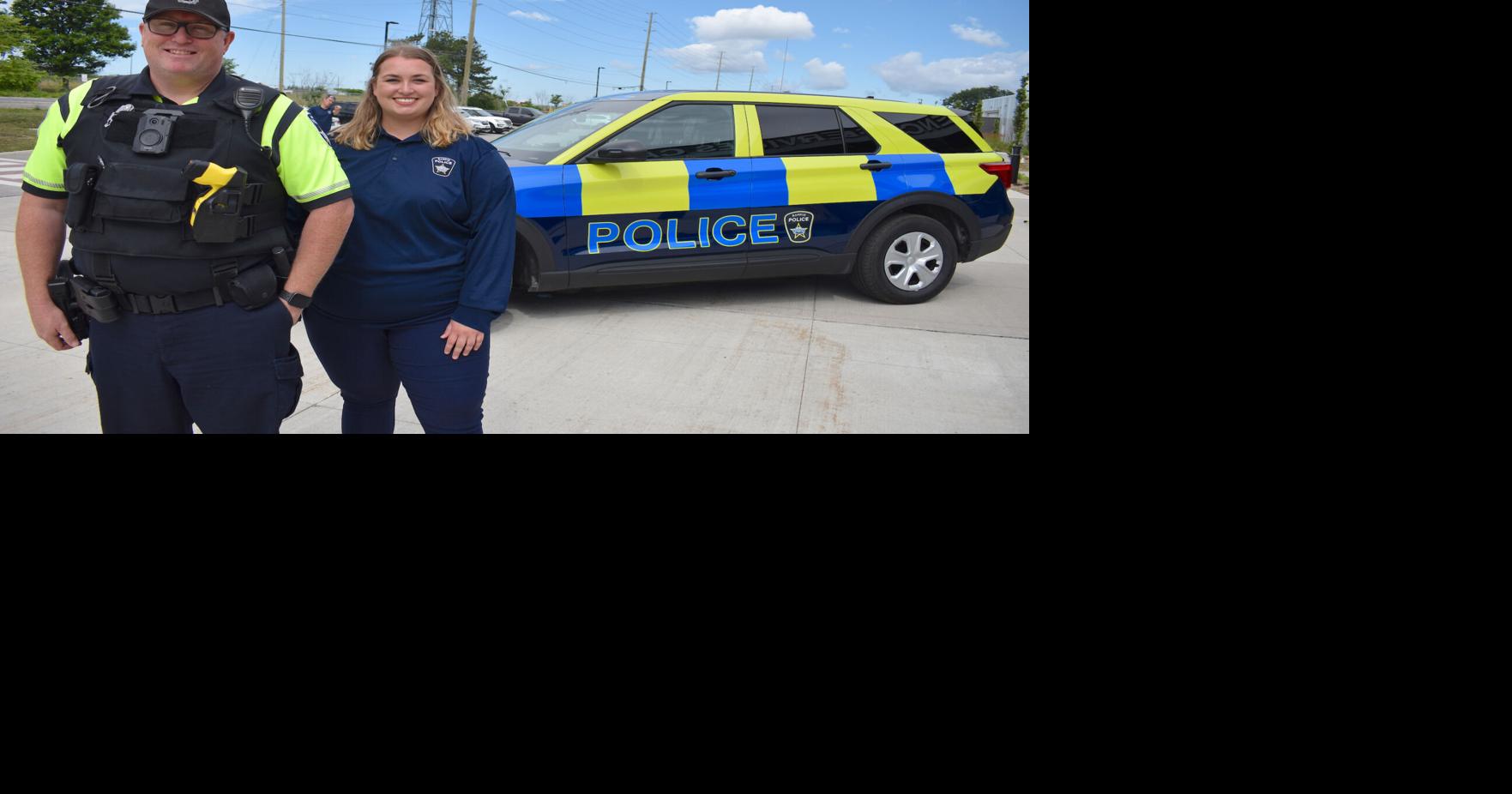 Checkered police cruisers make an appearance in Barrie