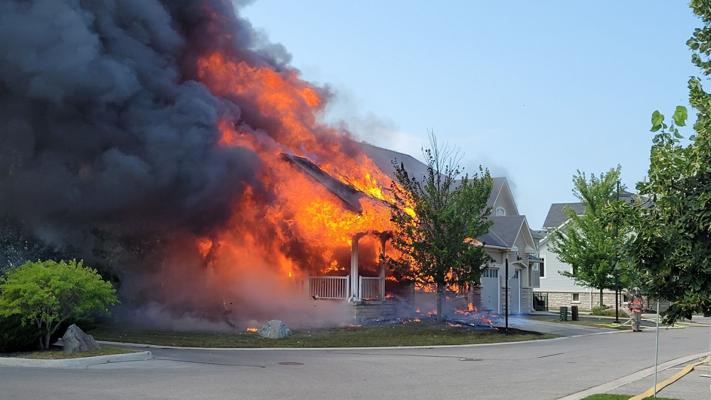 Firefighters battling structure fire in west end of Wasaga Beach