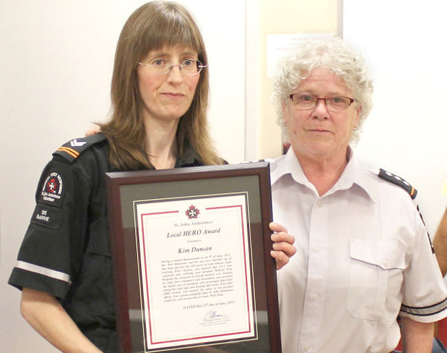 First responder awarded Local Hero certificate