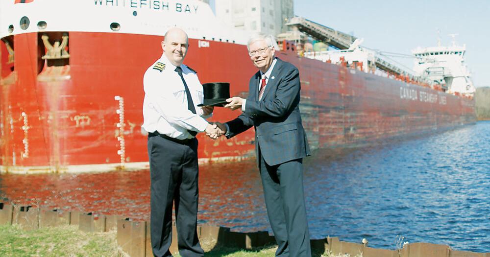 Top hat presented to captain in Midland