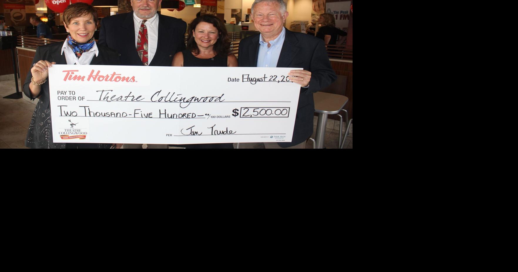 Tim Hortons supports Theatre Collingwood