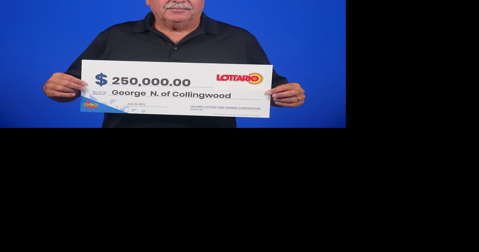 Collingwood man wins $250,000 in Lottario draw