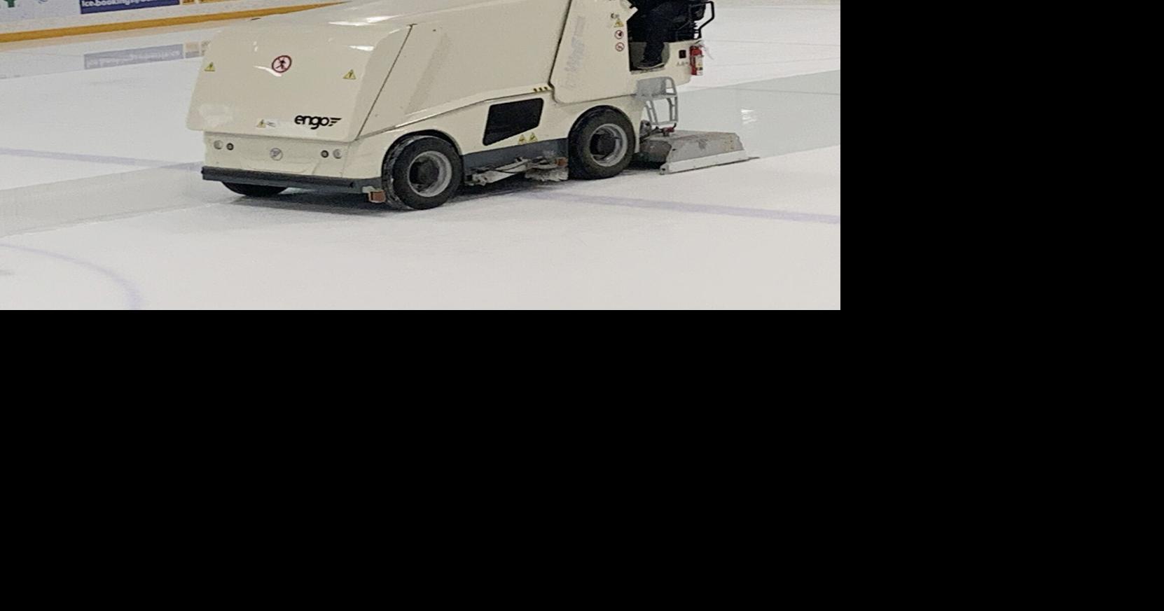 WHAT’S GOING ON HERE? Electric ice resurfacers at Barrie rinks