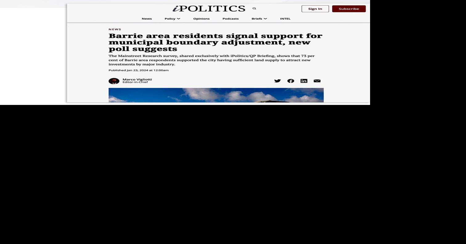 LIVE NOW: It's Feb. 9. Our top stories include: Did poll support Barrie’s annexation desires, or ...