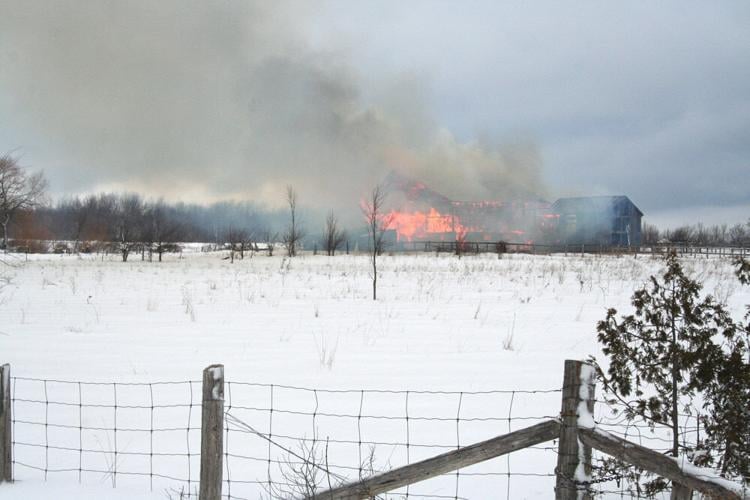 Barn destroyed by fire