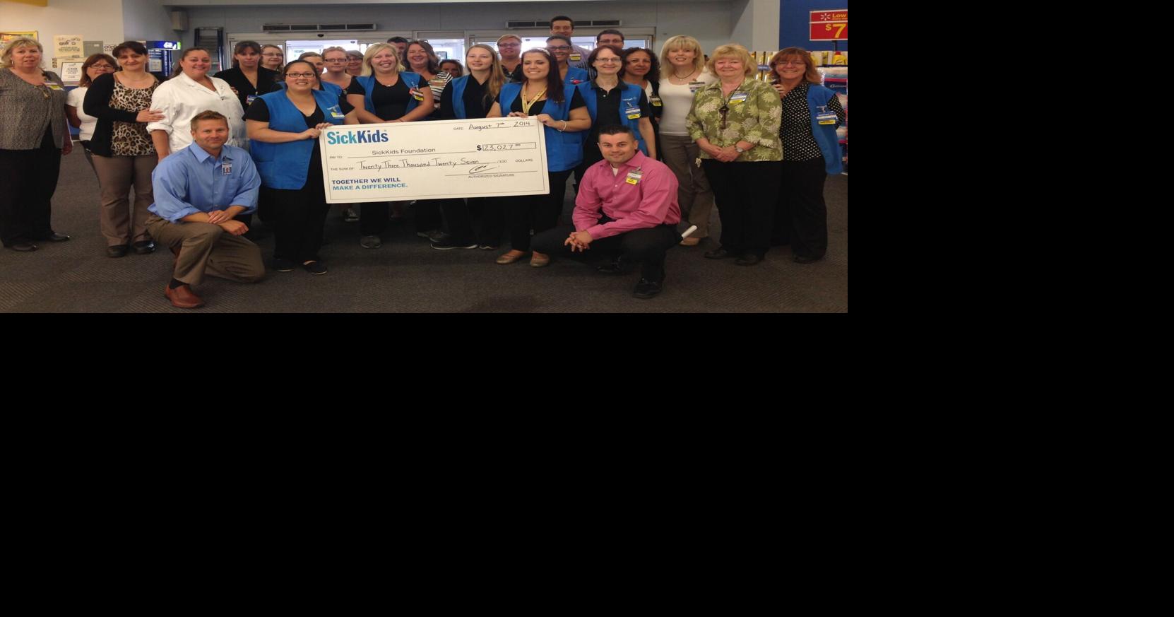 Barrie South Walmart gives to Sick Kids
