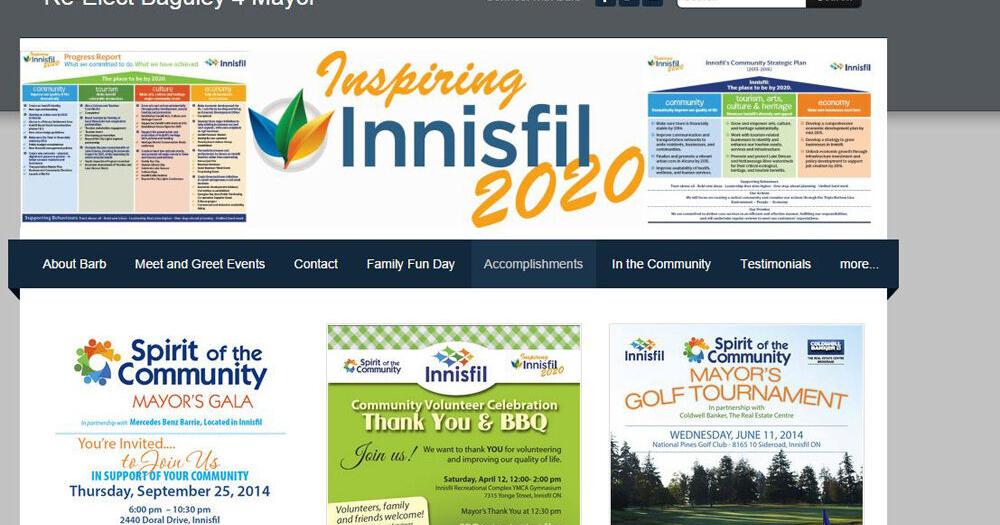 Innisfil Mayor ordered to remove town logos from re-election website
