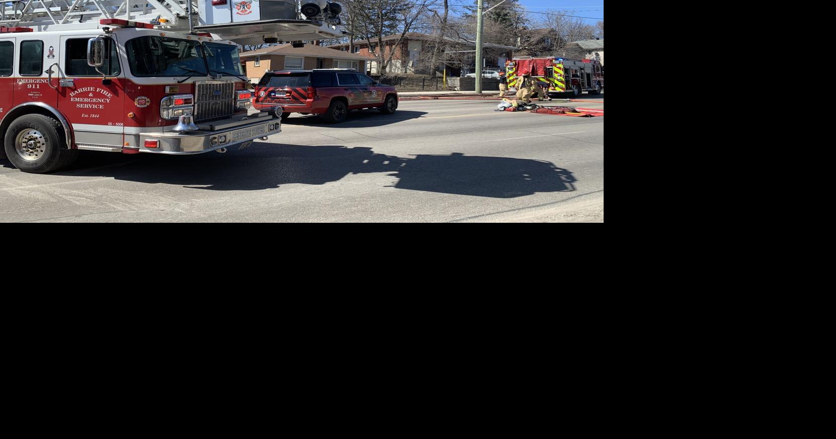 Barrie Fire responds to structure fire on Bayfield Street