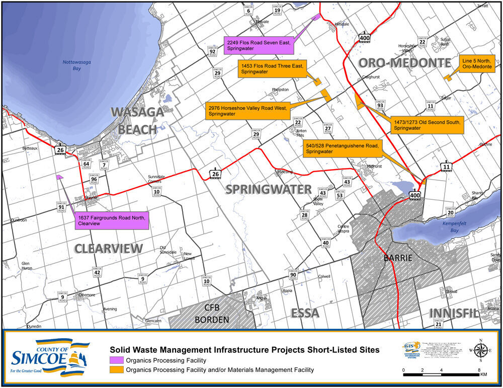 Simcoe County eyes three townships for organics processing plant