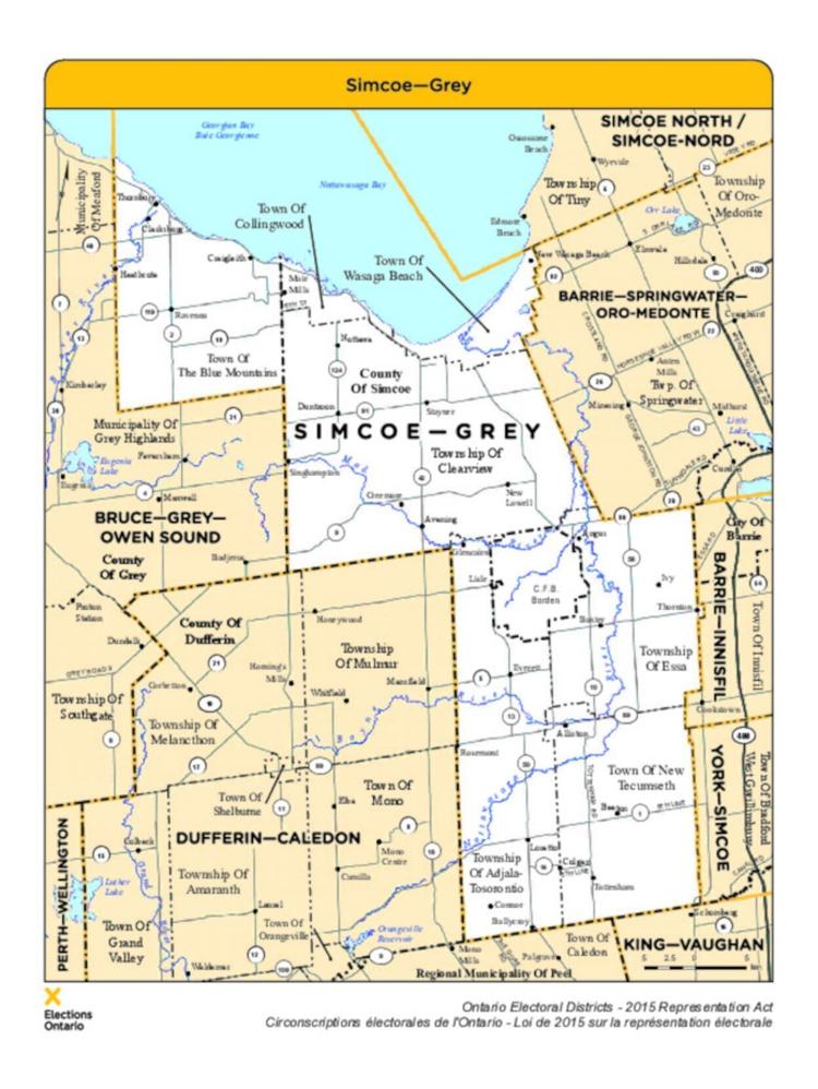 Simcoe County candidates running in the Ontario election