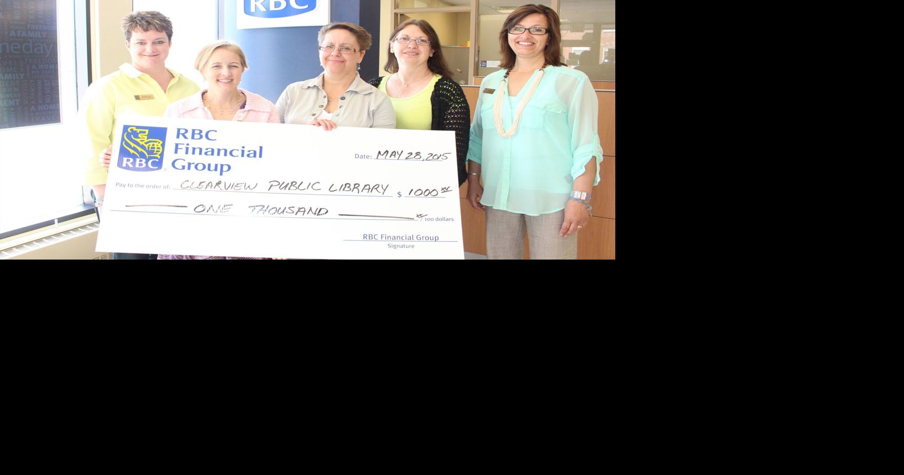 Stayner RBC branch donates to Clearview Library