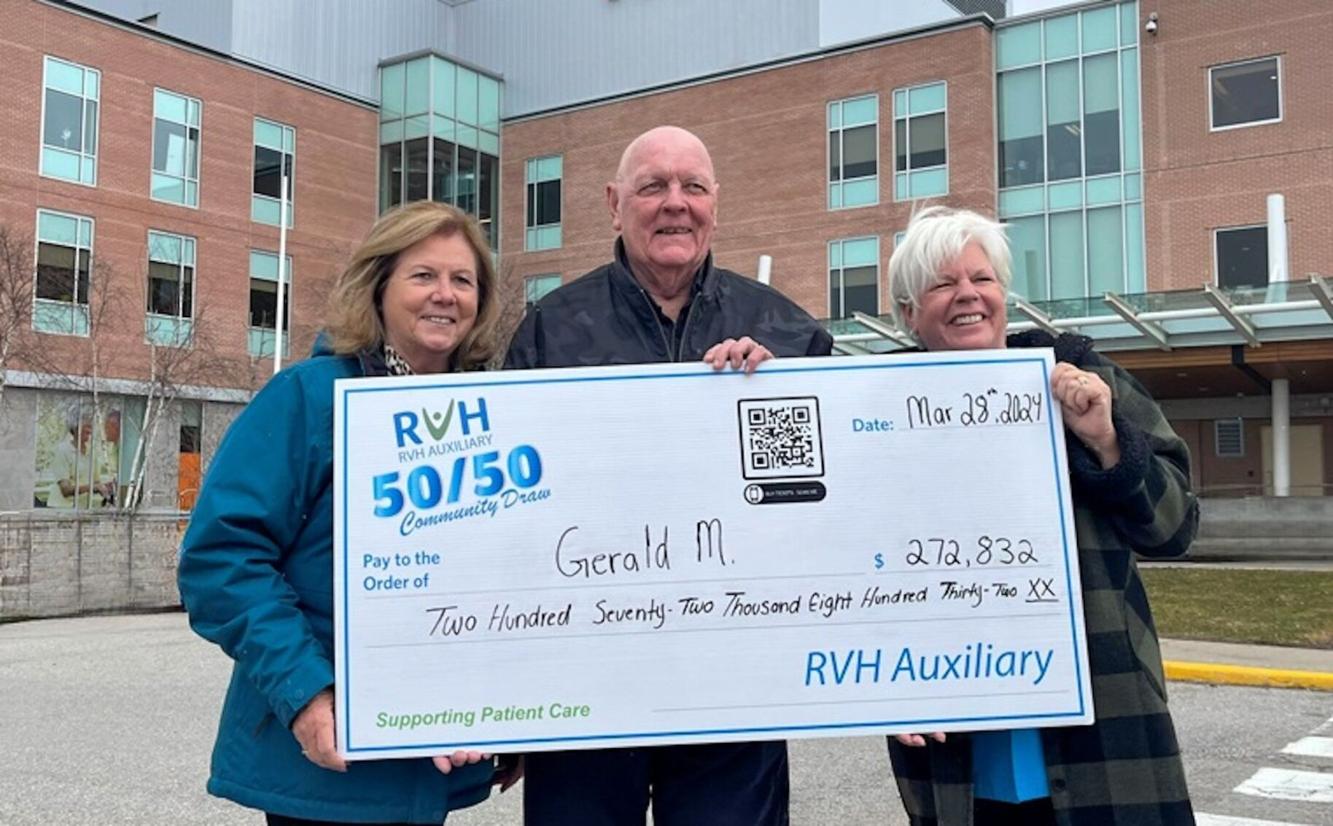 Barrie man celebrating big win through RVH 50/50 draw