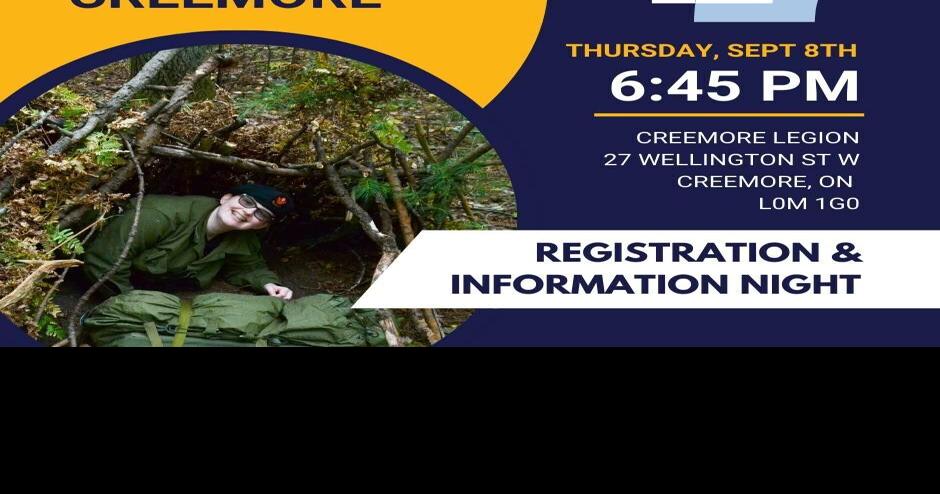 Army Cadet registration nights scheduled to take place at Creemore Legion