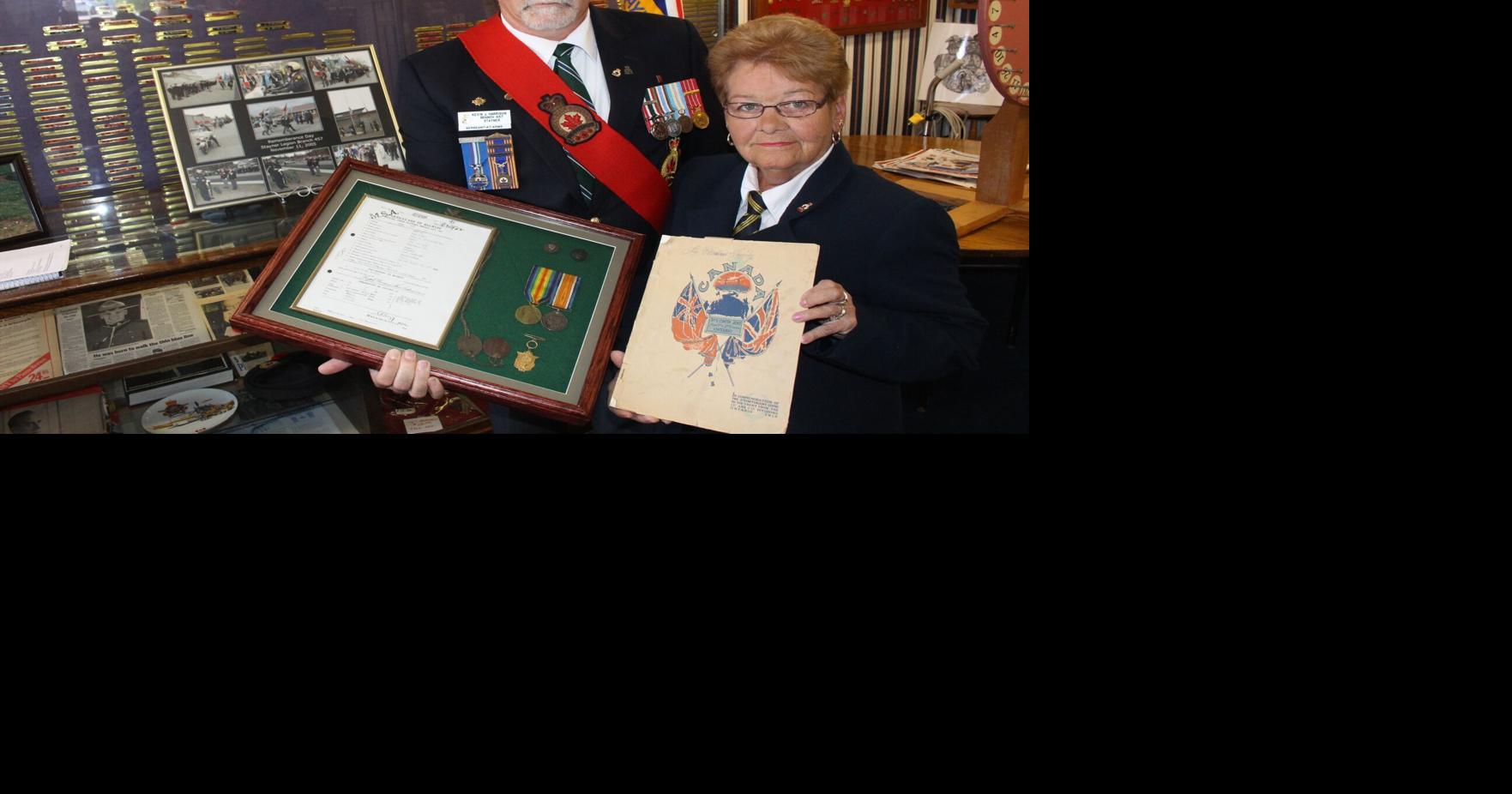 Stayner Legion receives medals of WW1 veteran