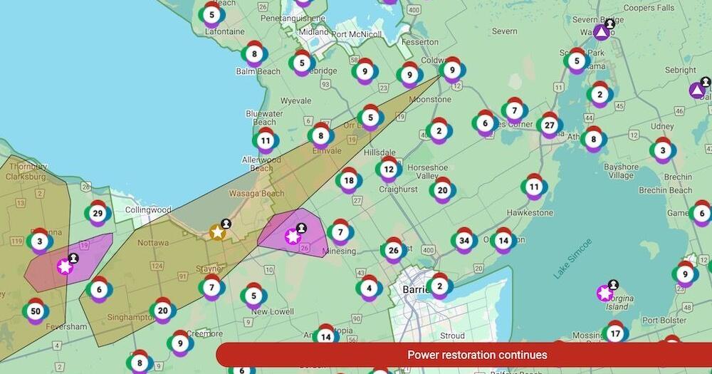 Hydro One crews restoring power across county, Orillia