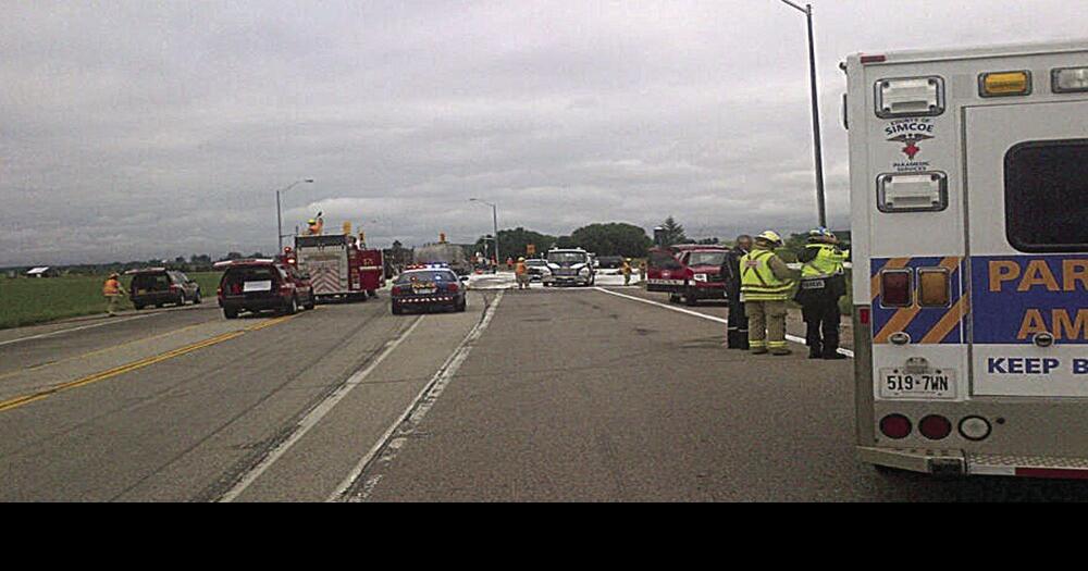 Highway 26 now open in Springwater following tanker crash