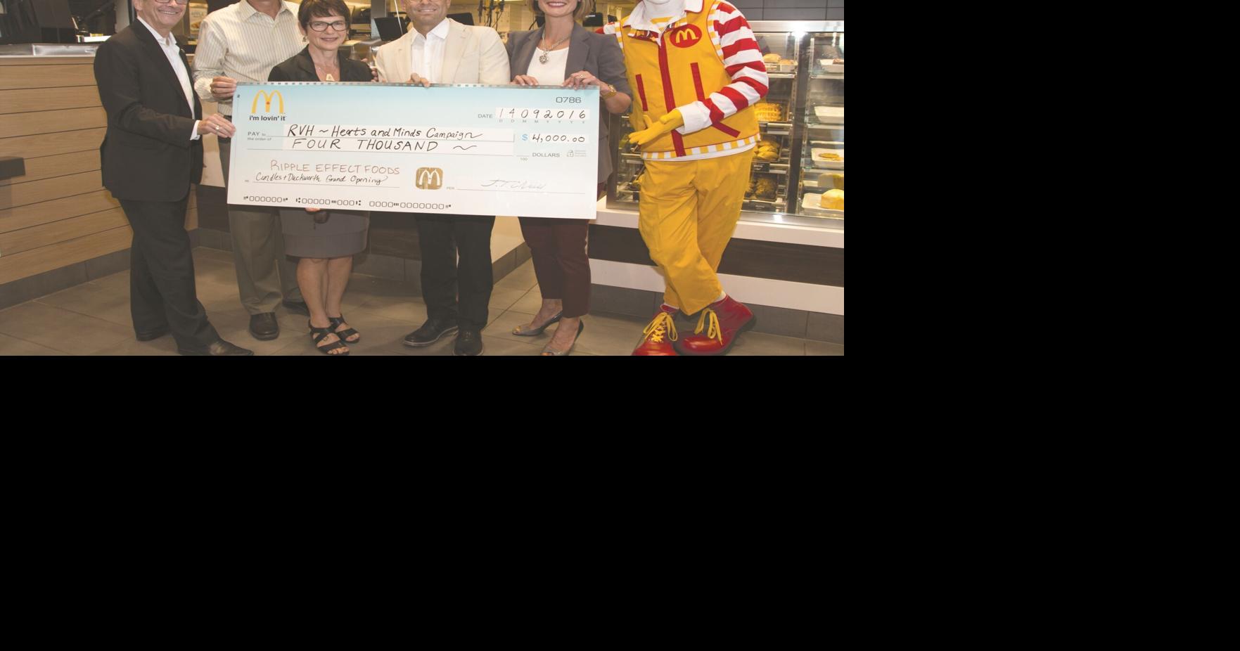 New Barrie McDonalds helps RVH's Hearts and Minds campaign