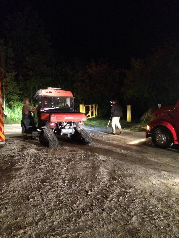 Clearview firefighters working to rescue individual stuck between rocks