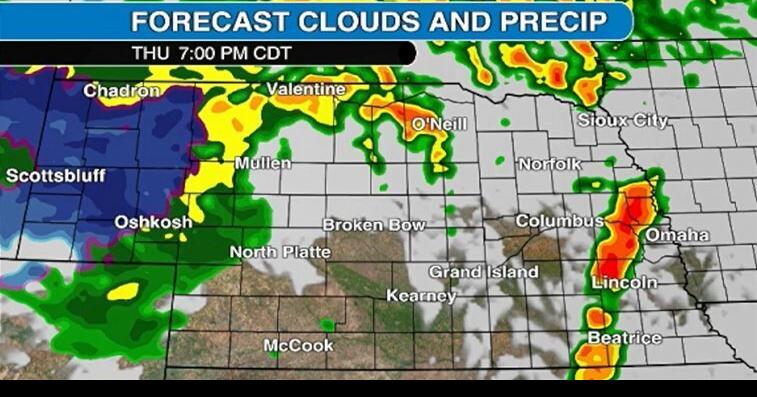 Severe storms colder temperatures weather forecast Nebraska