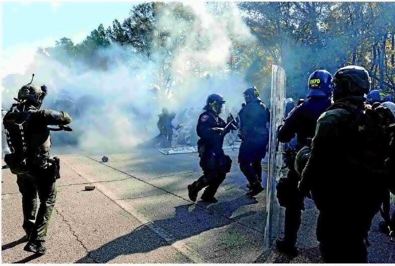 Police use tear gas on protesters