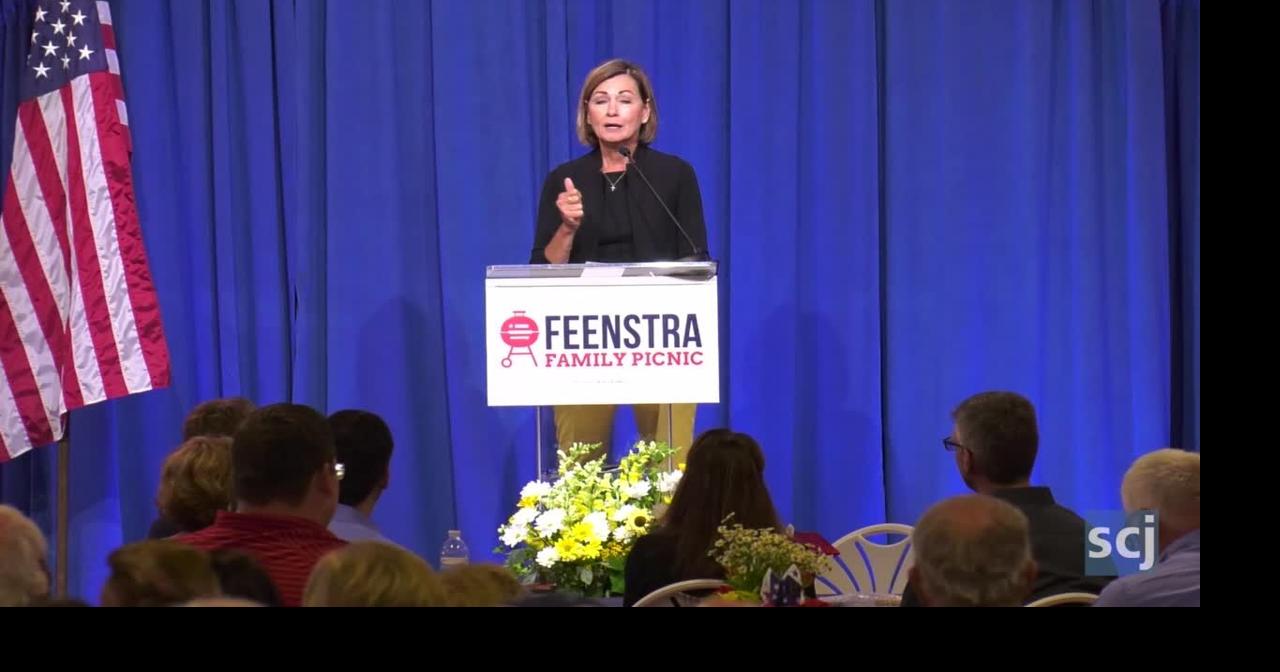 Gov. Kim Reynolds speaks at Feenstra Family Picnic