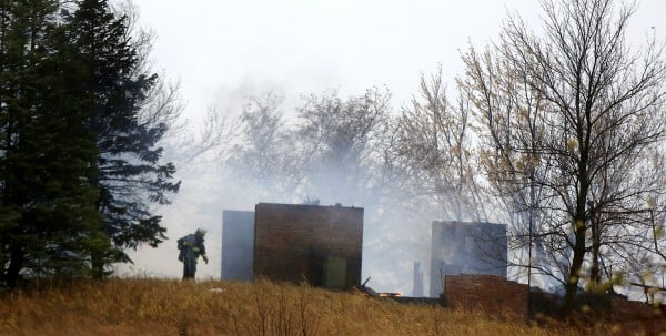 PHOTO: Fire destroys Hinton, Iowa, house