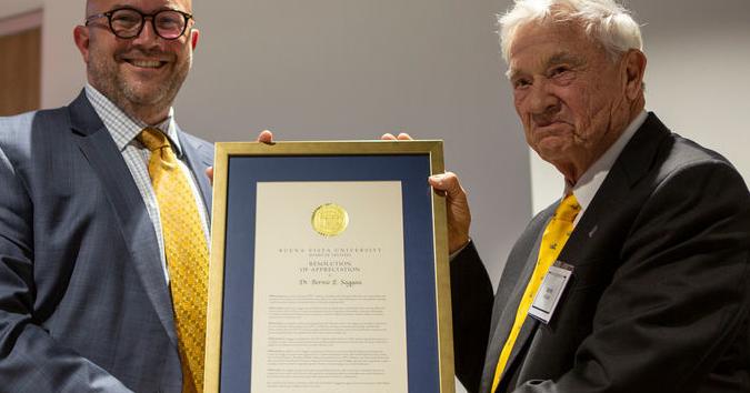 Bernie Saggau accepts Life Trustee award