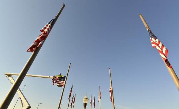 PHOTO: Flags fly at half-staff for Col. Bud Day
