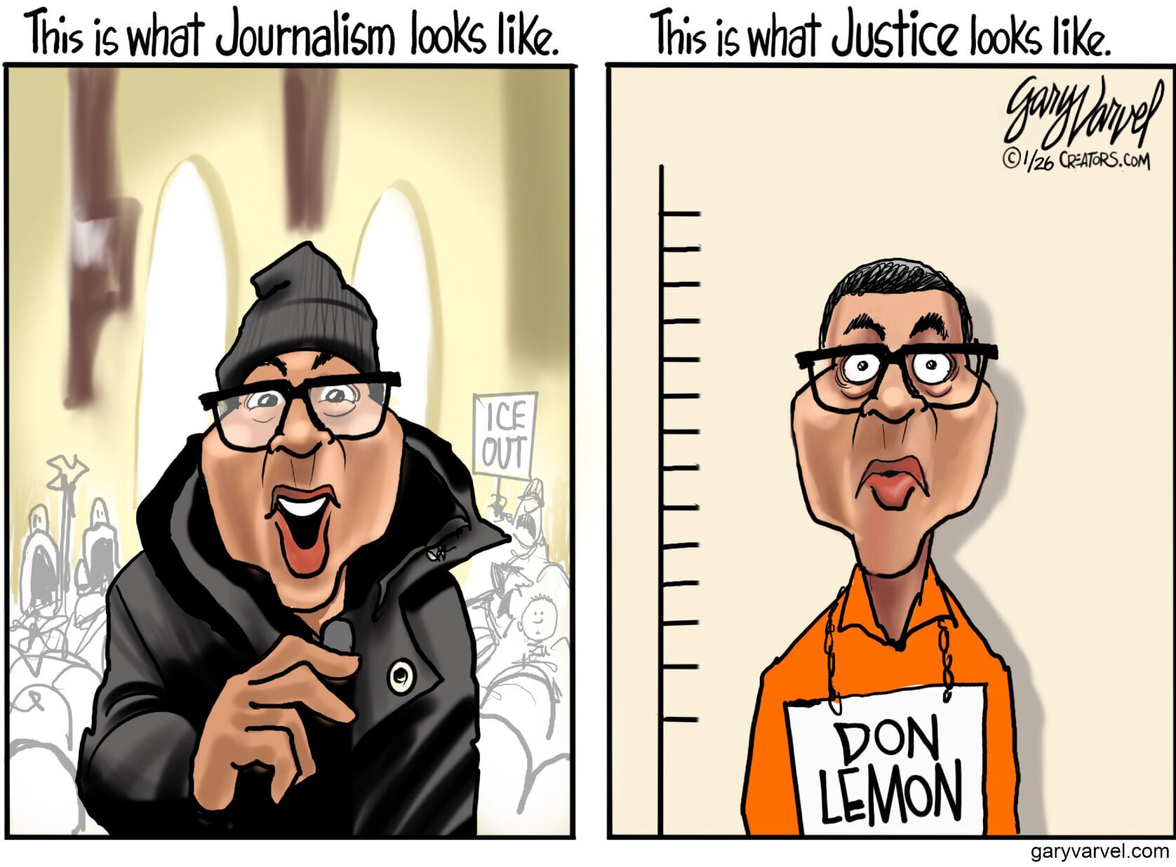 7 political cartoons dissect the arrest of Don Lemon