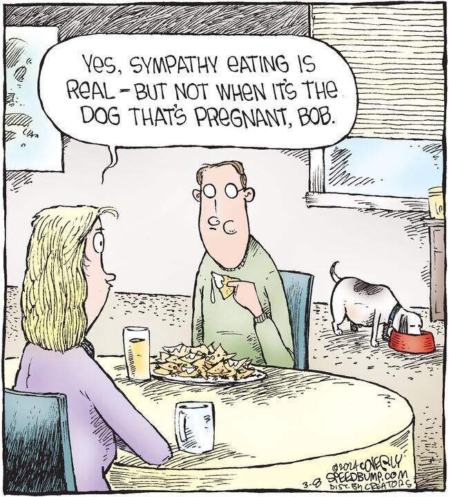 Weekender Cartoon - Sympathy Eating