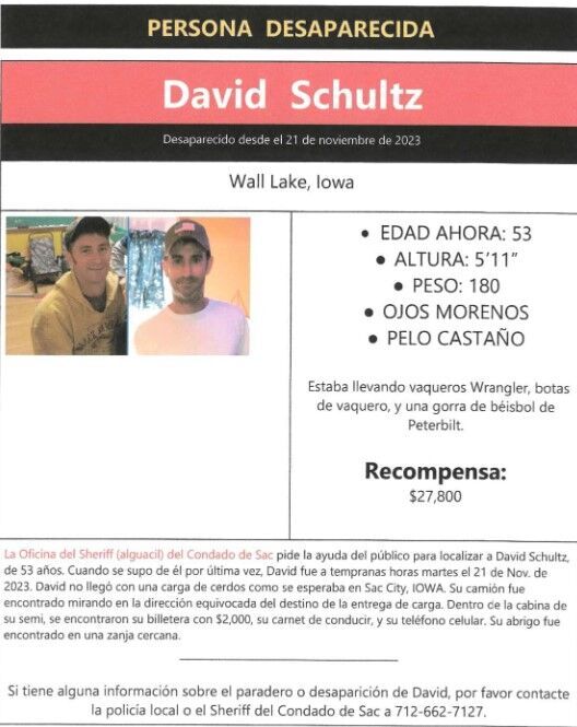 Reward fund for missing trucker David Schultz now at $28,400