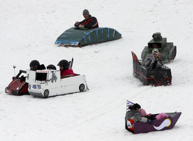 Cardboard Sled Races