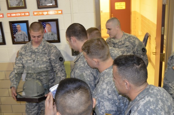 Alton soldier reunited with helmet that saved his life