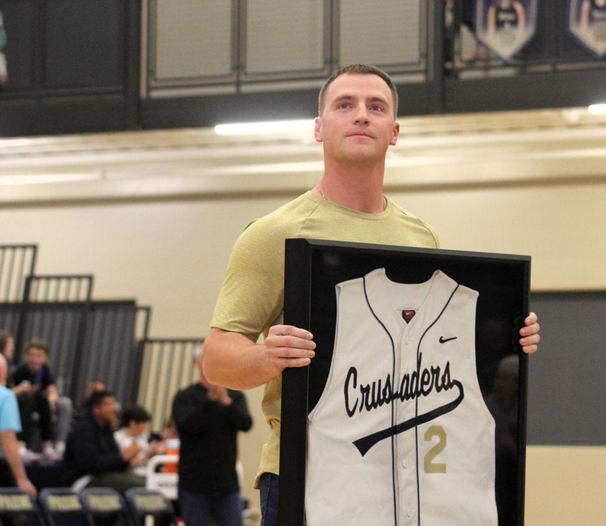 Royals' Cropley has number retired at alma mater Heelan