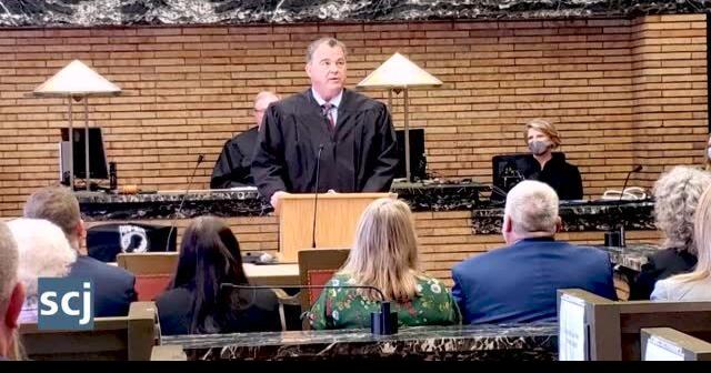 Judge James Daane makes remarks at his investiture ceremony