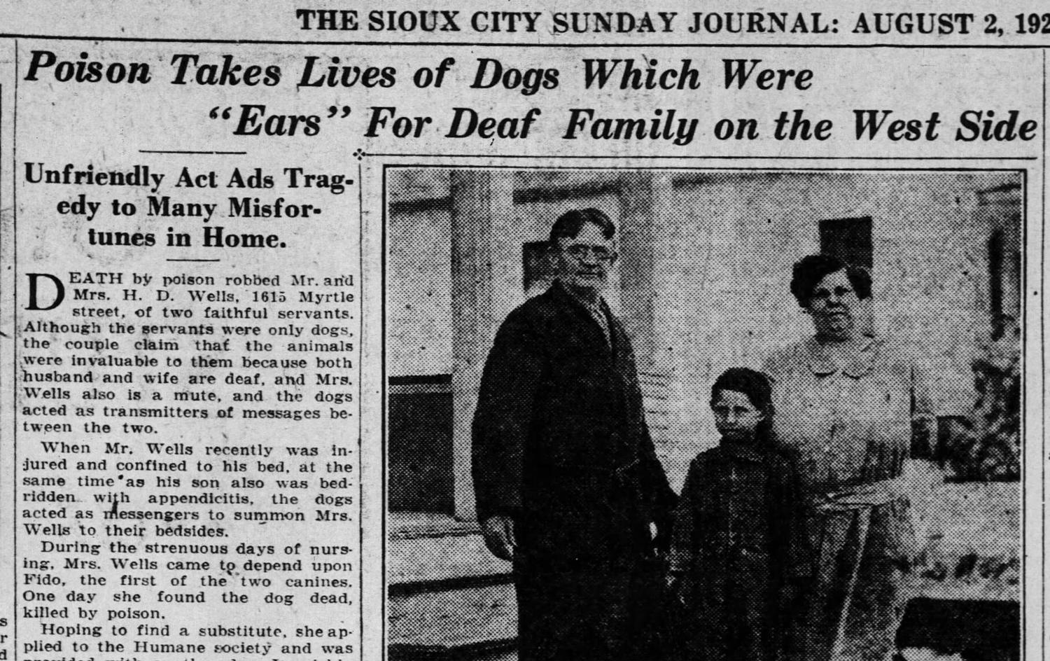 From the archives | 1925: Poison kills dogs owned by deaf Sioux City family