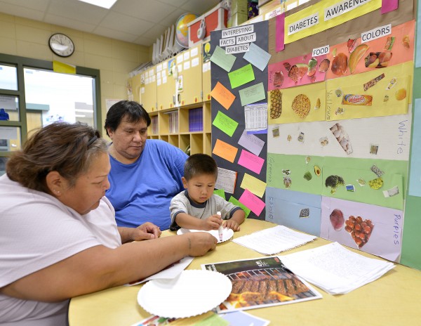 Native American students learn about diabetes prevention
