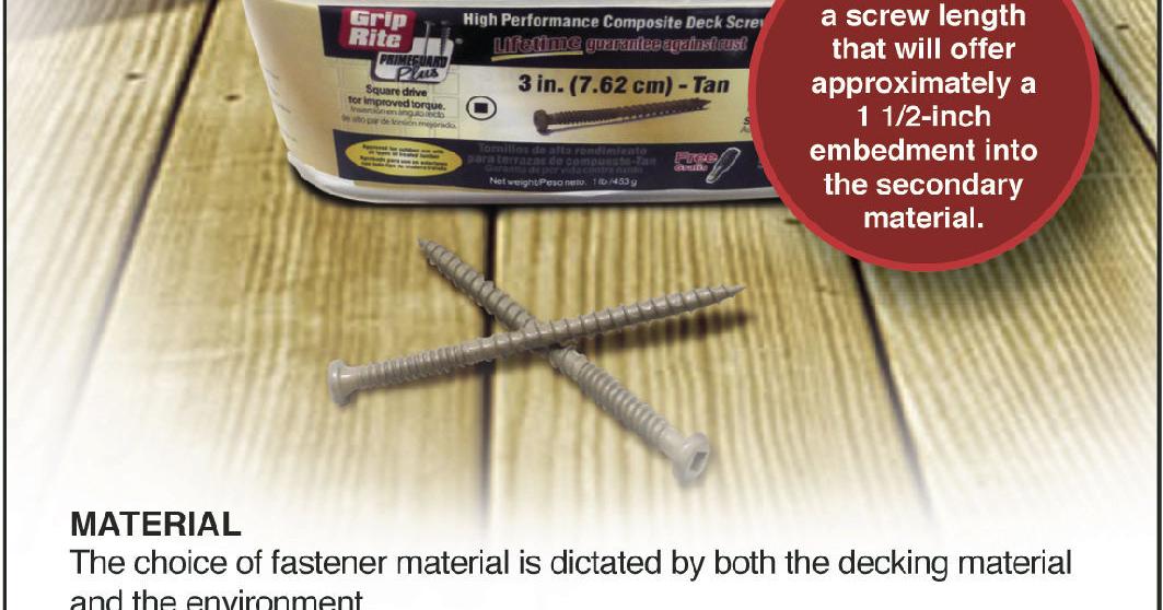 Select proper fastener when working on old deck