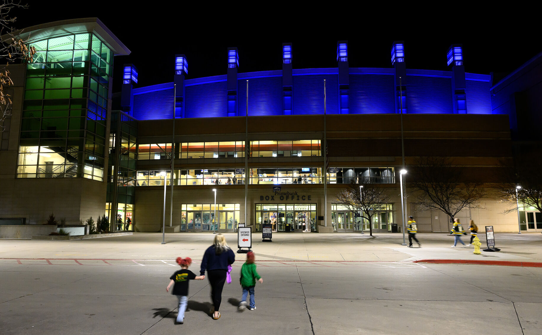 Tyson Events Center's spires shine once again with new LED lighting