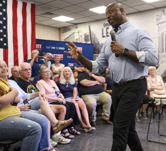 Tim Scott scrutinizes Trump comments at Iowa campaign stop