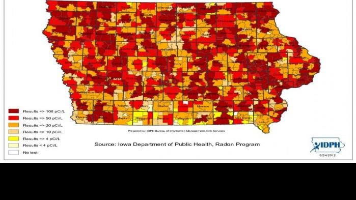 Click here for a map of Iowa radon levels | | siouxcityjournal.com