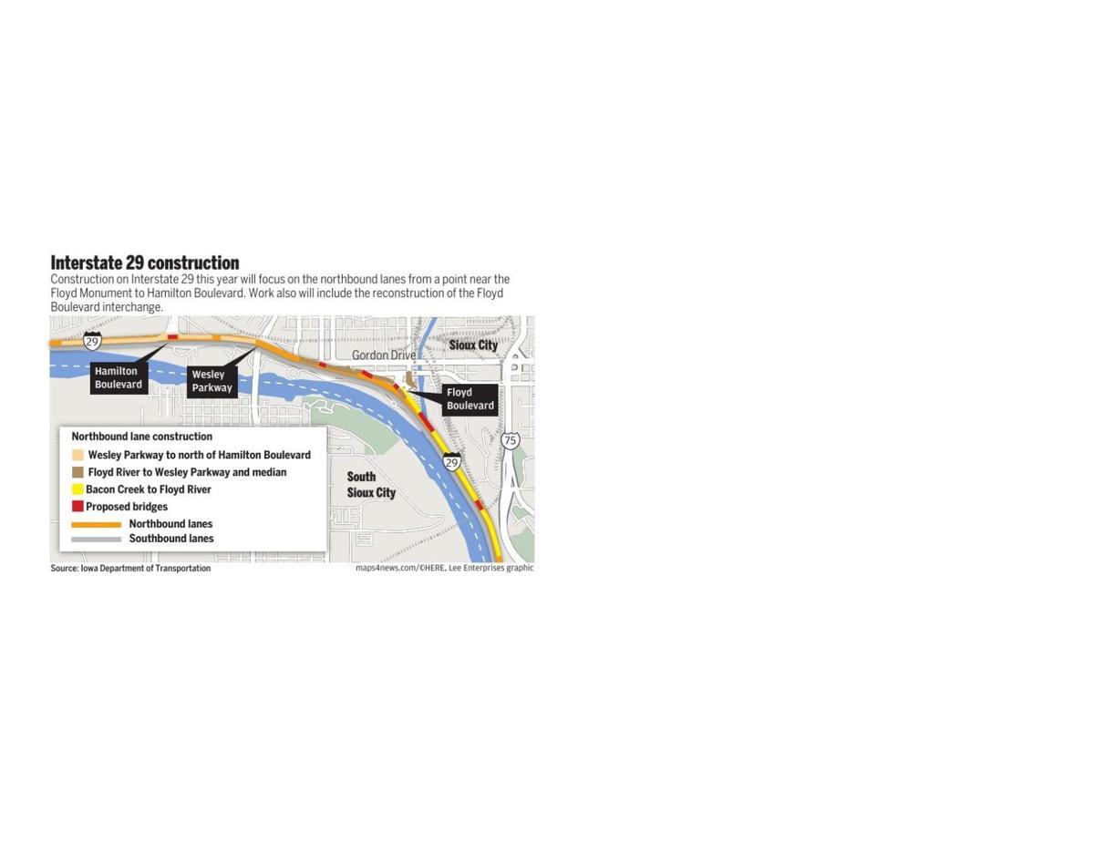 Interstate 29 2016 map of construction