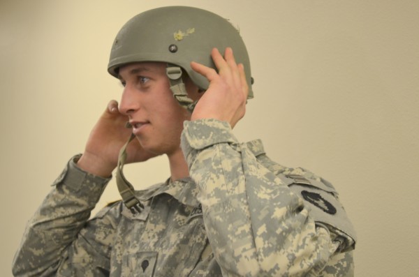 Alton soldier reunited with helmet that saved his life
