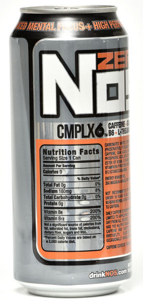 Photos: Energy drinks nutrition labels