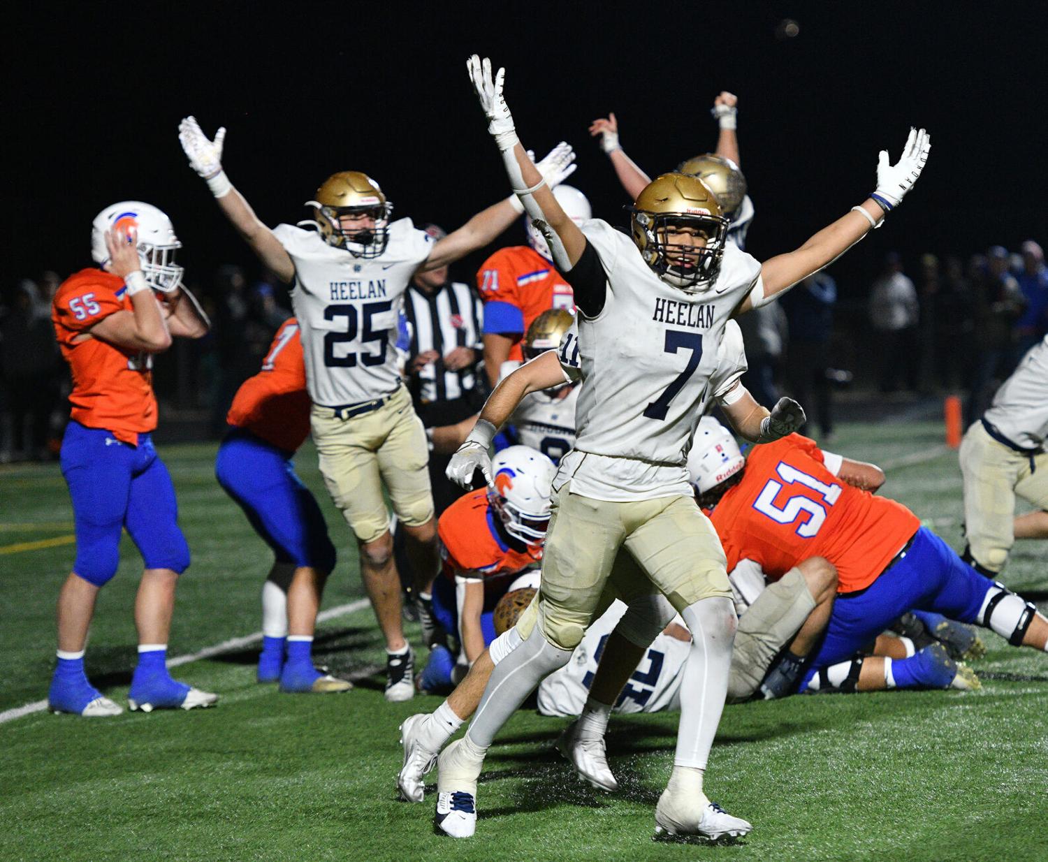 Kasen Thomas charging Bishop Heelan to the promiseland