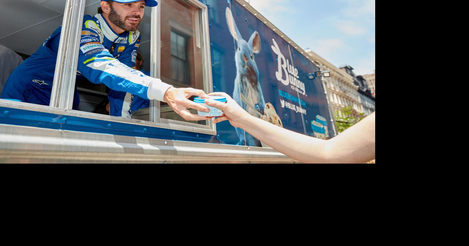 Blue Bunny hires NASCAR racer to drive ice cream truck