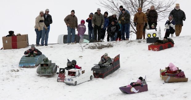 Cardboard Sled Races