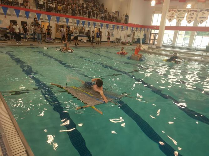 Henry Lackey teams work to stay afloat in recycled boat race | Local ...
